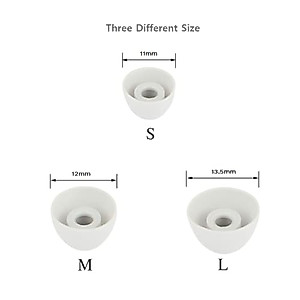 CYADCI Earbud Tips 3 Pairs Replacement Wingtips and Ear Tips Galaxy Buds Replacement Eartips Silicone Earbud Tips Set Compatible with Samsung Galaxy Buds SM-R170 & Galaxy Buds SM-R175 Earphones，Silver