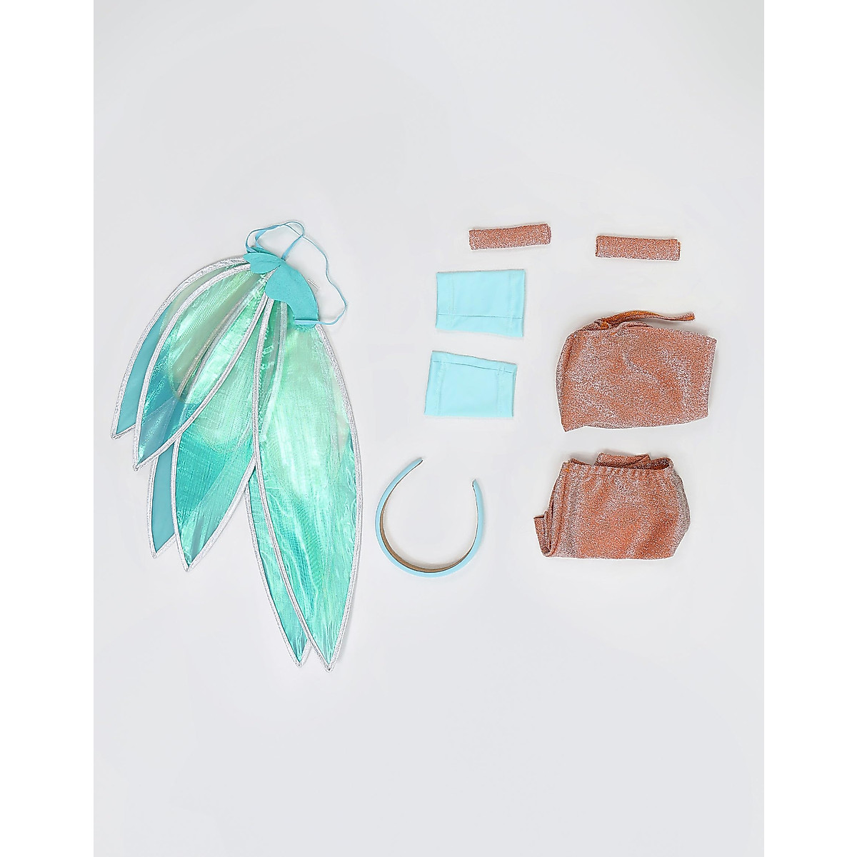 Winx Club Women's Stella Cosplay Fairy Costume Outfit One-shoulder Top and Shorts with a Pair of Wings