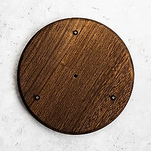 STAKK Two Tiered Tray Stand - Modern Farmhouse Decor, Rustic Home Decor & Kitchen Decor - Black Metal & Brown Wood, 2 Tier Tray