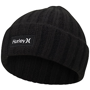 Hurley Mens Winter Hat Eagle Flats Cuffed Beanie, Size One Size, Black