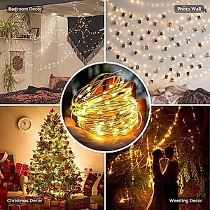 Fairy Lights Battery Operated Firefly Twinkle String Lights Mini 6Pack Cooper Wire 6.6ft 20L Indoor Waterproof for Bedroom Christmas Easter Halloween Parties Wedding (Warm White)