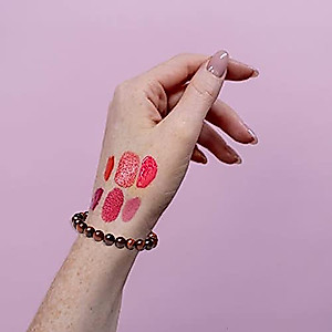 WAINIS 10 Pcs 8mm Gemstones Beaded Bracelets for Men Women Lava Stone Essential Oil Diffuser Healing Stretch Round Bead Crystal semi-precious Bracelets Unisex