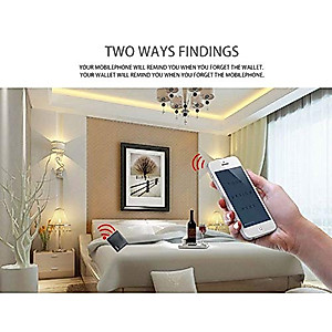 Trackable Anti-Lost Bluetooth Wallet, Intelligent Tracker Finder with Position Locator (Via Phone GPS) Bifold Cowhide Leather Minimalist Credit Card Purse (Black, Horizontal)