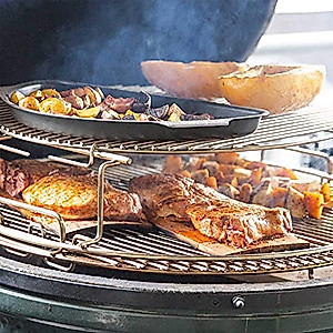 KAMaster 3 Tier 5 Piece EGGspander Replacement Kit for Large Big Green Egg,Stainless Steel Grill Stack Rack with Removable Cooking System,BBQ Grill Basket Grill Expander Rack Ultimate Set Fit L BGE