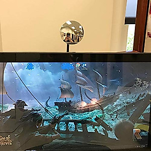 Ampper Clip On Security Mirror, Convex Cubicle Mirror for Personal Safety and Security Desk Rear View Monitors or Anywhere (3.35", Round)