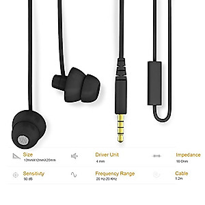 MAXROCK (TM Unique Total Soft Silicon Sleeping Headphones Earplugs Earbuds with Mic for Cellphones,Tablets and 3.5 mm Jack Plug (Black)