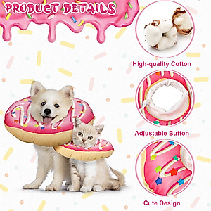 libfrnt Cat Cone Collar Soft, Cute Cat Donut Collar Adjustable Cat Recovery Collar Comfortable Elizabethan Cones to Stop Licking Anti-Bite Neck Cone for Cats Kittens Small Dogs After Surgery