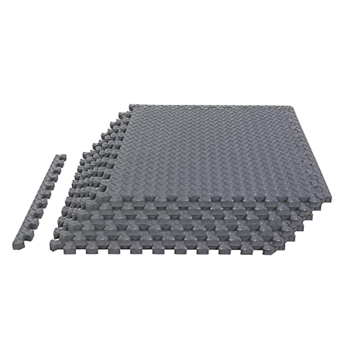 TCE AUPM002GY Interlocking Foam Mat Protective Exercise Workout Puzzle Floor Mat Tiles for Home Gym Equipment - 6 Pieces, 24 Square feet, Gray