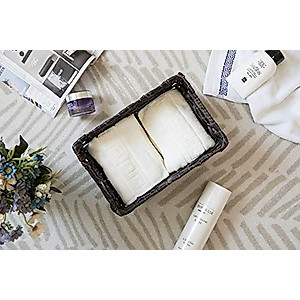 Black Plastic Wicker Shelf Basket Organizer, Set of 3