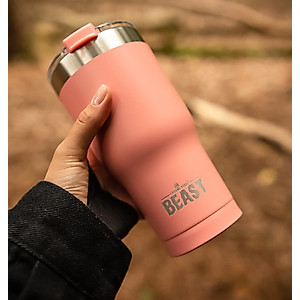 Beast 30 oz Tumbler Stainless Steel Vacuum Insulated Coffee Ice Cup Double Wall Travel Flask (Blossom Pink)