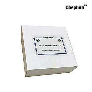 Chephon Upgraded Bird Scare Discs Set - Large 24 Discs- Highly Reflective Double-Sided Bird Reflectors, Better Bird Scare Devices to Keep All Birds Away Like Woodpecker and Pigeon