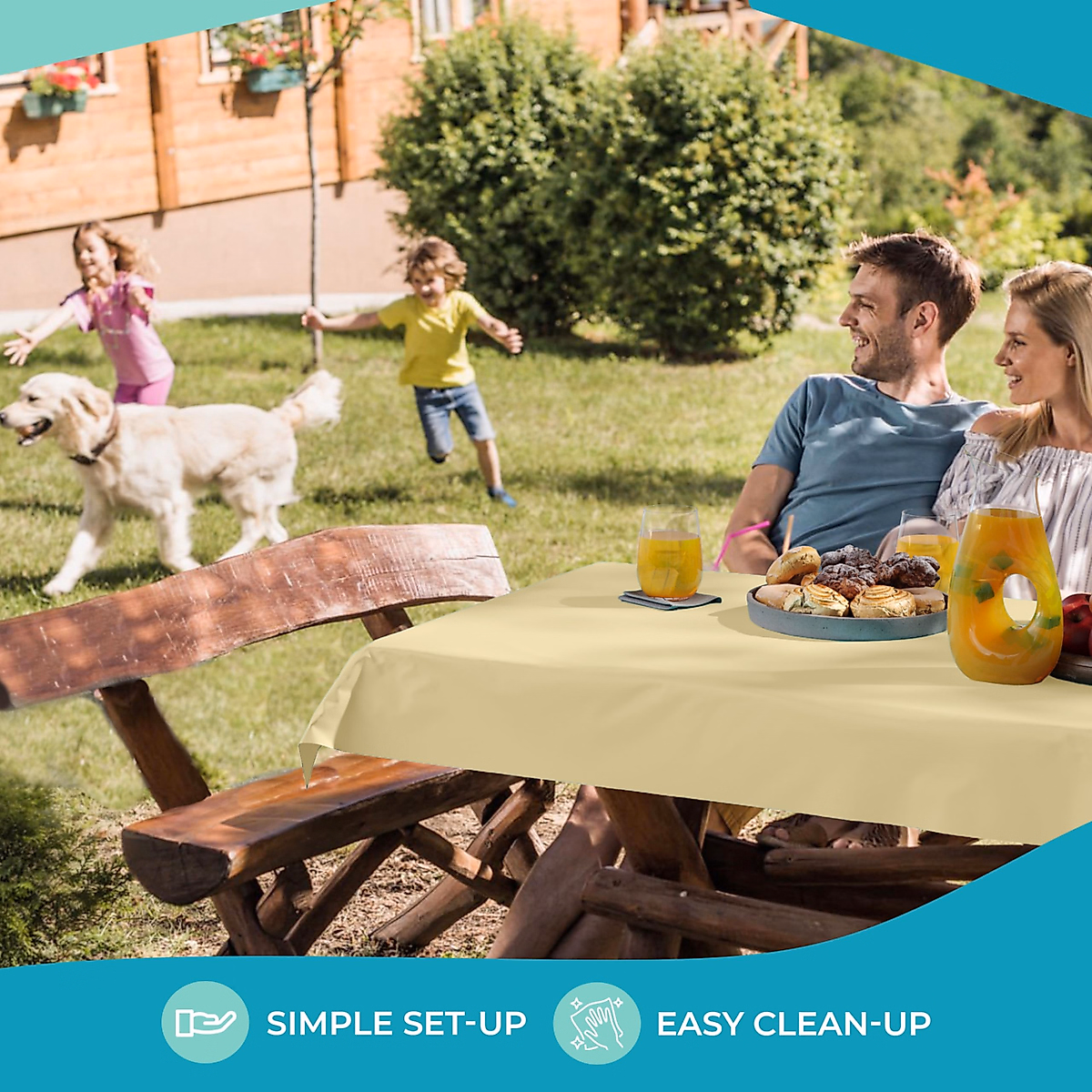 Exquisite Light Yellow Plastic Table Cover Roll 40" X 100' Table Cloth Plastic Cover Roll - Premium Quality Banquet Rolls - Disposable Tablecloth Rolls - Table Cloth Rectangle Table Rolls