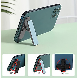 Foldable Cell Phones Kickstand 360°Rotation Multi-Angle Horizontal Vertical Invisible Mini Folding Desk Mount Holder for iPhone Smartphones (Light Blue)