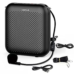 NORWII Portable Rechargeable Mini Voice Amplifier with Wired Microphone Headset & Waistband, Personal Voice Amplifier for Teachers, Presentation, Tour Guides, Meeting, Coaches