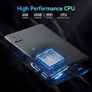 Paxodo Android 10 Quad Core Tablet 9-inch 2GB RAM 32GB ROM IPS HD Touchscreen and Dual Speakers Dual Camera 4000mAh Fast Charge Charging (Silver)