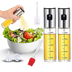 LAKORS Oil Sprayer - Olive Oil Sprayer for Cooking - Olive Oil Mister and Cooking oil Spray - Spray Bottles for Oil and Vinegar dispenser set - Oil Dispenser Bottle for Kitchen