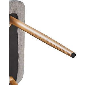 FurnitureR Scandinavian Set of 2,Side Fabric Cushion Seat Accent Sturdy Oak Metal Legs for Kitchen Living Waiting Room Dining Chair, 15" D x 16.5" W x 33.7" H, Grey