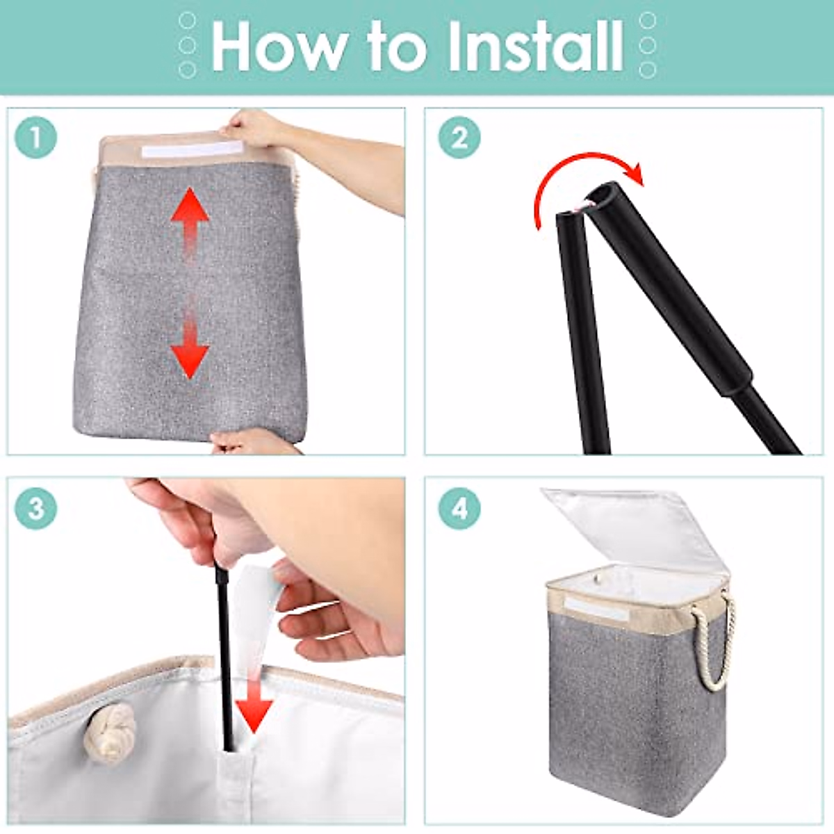 zzolee - Laundry Basket with Lid, Collapsible Laundry Hamper for Couple, with A Removable Mesh Bag, Holds Up to A Week's Worth of Clothes