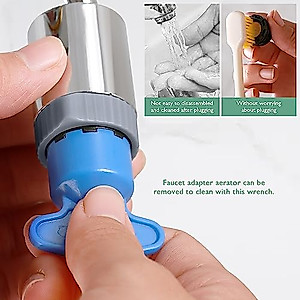 Swivel Kitchen Faucet Aerator, 3 Spray Models Faucet Sprayer Attachment, Faucet Nozzle 55/64-27UNS Famale Thread, Male Thread Adapter included, Faucet Aerator Chrome