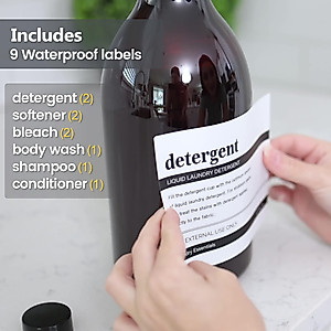 Liquid Laundry Detergent Dispenser (2 Pack), Decorative 67oz PET Plastic Bottles for Laundry Detergent, Fabric Softener, and Bleach, Laundry Soap Dispenser for Laundry Room Decor and Accessories