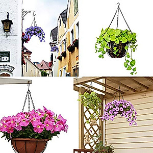 Acronde 4PCS Black Metal Hanging Chains 3 Point Holder Anti-Rust Paint Black Chain for Bird Feeders, Planters, Lanterns, Billboard, Wind Chimes, Flower Pot Garden Outdoor Use