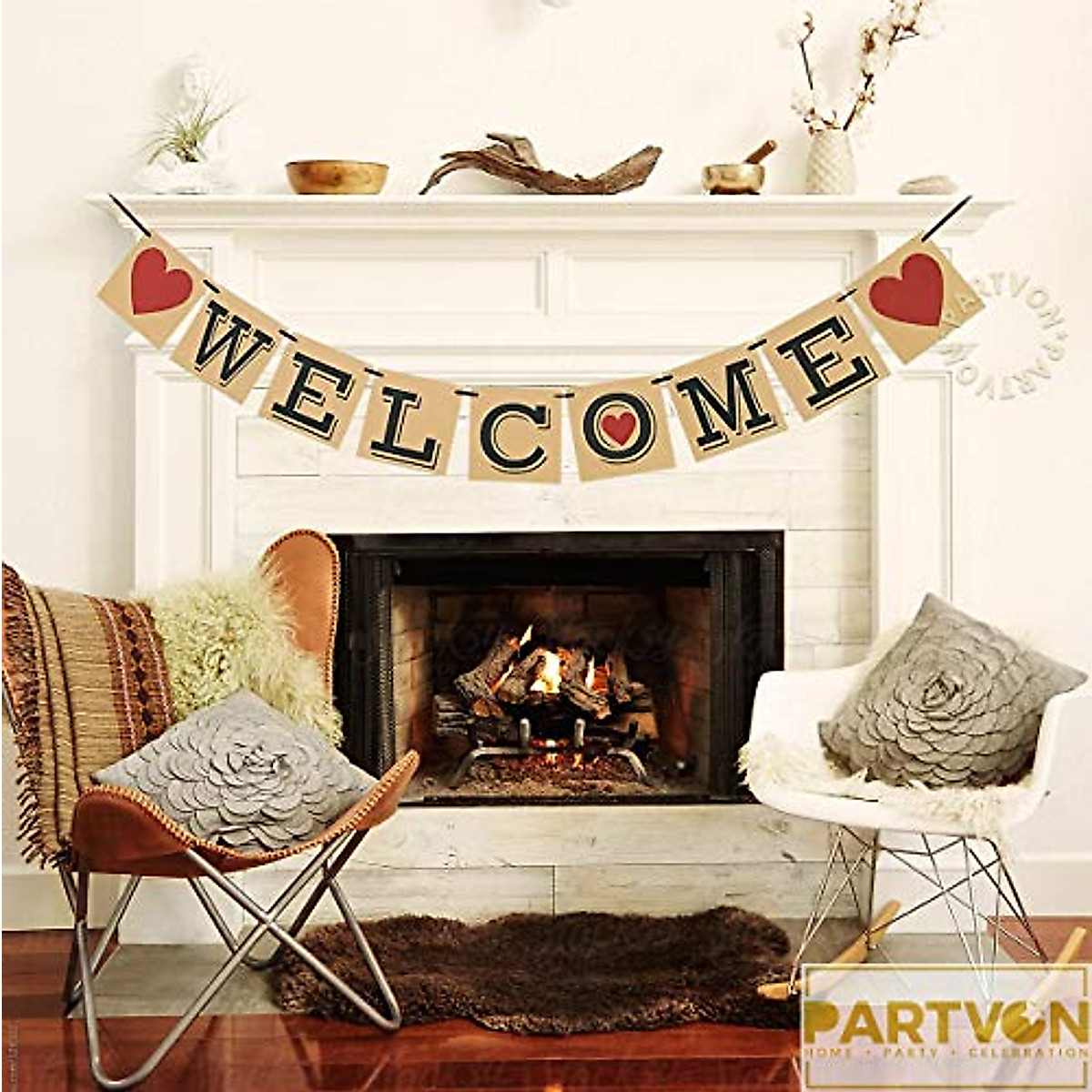 Welcome Banner Sign | Welcome Bunting Garland Family Gathering Photo Booth Props for Office, School, Baby Shower, Homecoming, Reunion | Military Army Homecoming Party Decorations