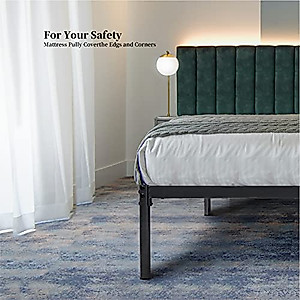 Noillats Metal Platform Twin Bed Frame, 14" Reinforced Platform Bed Frame, No Box Spring Needed, Metal Bed Frame with Storage