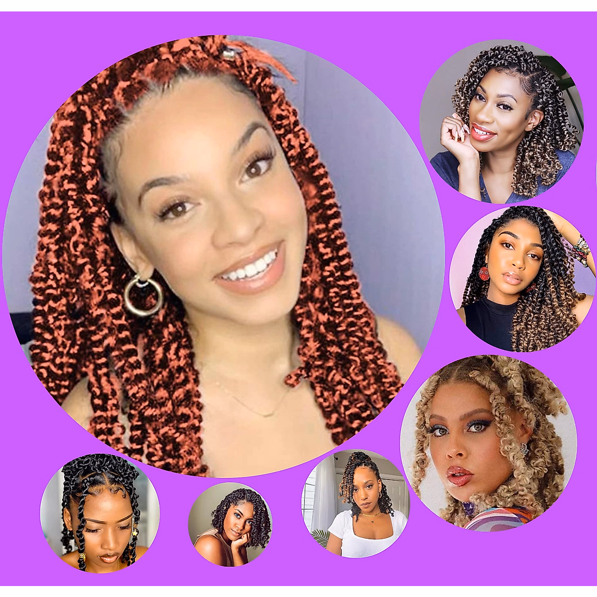 Passion Twist Hair 12 Inch Water Wave Crochet Hair for Black Women Short Passion for Butterfly Locs 8 Packs Bob Spring Synthetic Curly Twist Braiding Hair Extensions 1B Natural Black1