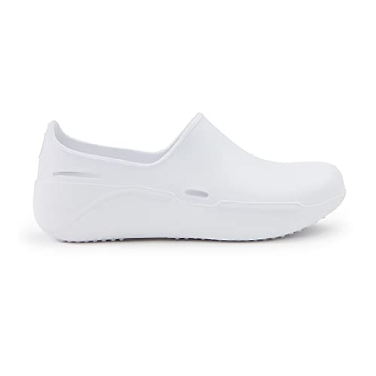 Anywear Streak Step-in Nurse Shoes for Women and Men, Oil- and Slip-Resistant EVA Kitchen Shoes, Work Shoes, 8, White