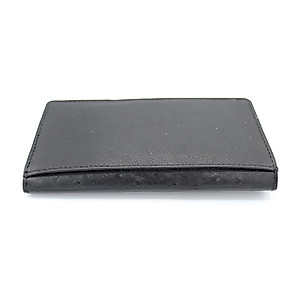 EastMeetsWest Western Black Star Concho Genuine Leather Ostrich Embossed Bi-Fold Men's Rodeo Long Wallet