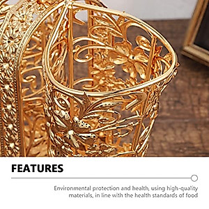 Cabilock Kitchen Utensils Holder Caddy Utensil Organizer Vintage Golden Spoon Holder Silverware Caddy for Countertop Decoration