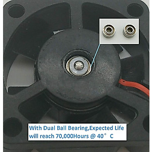 30mm 3010 30x30x10mm 1.2in. fan 12V DC Brushless Long Life Dual Ball Bearing Cooling Fan for 3D Printer,Computer or Other Small Appliances Series Repair Replacement 2Pin UL Certified (2packs 10000RPM)