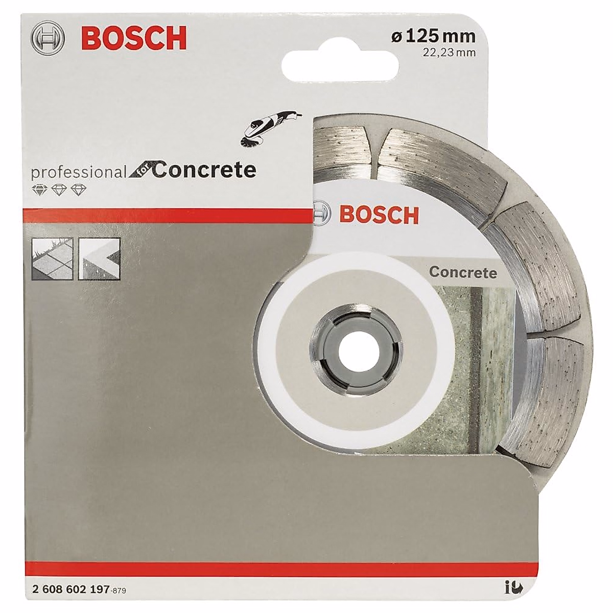 Bosch Professional 1x Diamond Cutting Disc Standard for Concrete (for Concrete, Cellular Concrete, Ø 125 x 22,23 x 1,6 x 10 mm, Accessories for Angle Grinders)