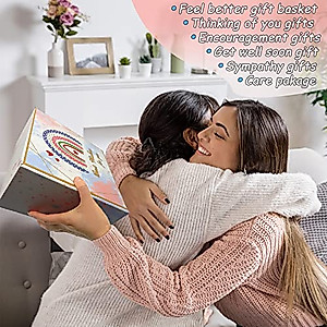 Get Well Soon Gifts for Women, 13 Pcs Care Package Gift Self Care Basket After Surgery Recovery, Encouragement Gift Thinking of You Feel Better Warm Gifts Box with Blanket Coffee Tumbler for Women