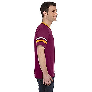 Augusta Sportswear Men's 2XL Sleeve Stripe Jersey, Maroon/Gold/White, XX-Large