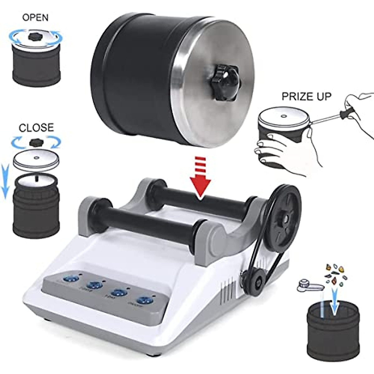 Advanced Professional Hobby Rock Tumbler Kit with Stones Collection