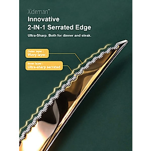 Xideman 16 Piece Hammered Silver Gold Silverware Set, Modern Golden 18/10 Stainless Steel Flatware Set, Kitchen Utensil Set Service for 4, Tableware Set, Cutlery Set, Knives Forks Spoons Set