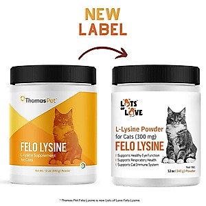 FELO LYSINE - L-Lysine Powder for Cats 300 mg (Thomas Pet Earlier), 12 oz