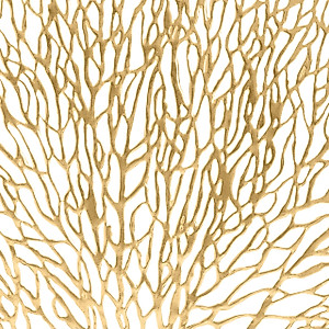 Home Details 4 Pack Coral Shape Placemat, Kitchen, Dinning Room, Place Setting, Décor, Gold