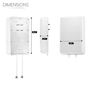 4G LTE Panel MIMO Antenna Kit, Fixed Mount Wide Band MIMO Antenna with Dual Cable SMA Cable Adapters and Mounting Kit, Frequencies 800-2700MHz, 2 x 8dBi Gain