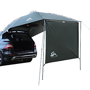 HREFEU SUV Tailgate Tent with Awning,Waterproof 3000MM UPF 50+,Tailgate Shade Awning Tent for Full Size SUV/Van/MPV/CUVCamping (Large Size)