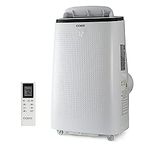 COBY Portable Air Conditioner 3-in-1 AC Unit, Dehumidifier & Fan, Air Conditioner 15,000 BTU Portable AC Unit with Remote Control for Rooms up to 775 Sq. Ft, 24-Hour Timer, & Installation Kit