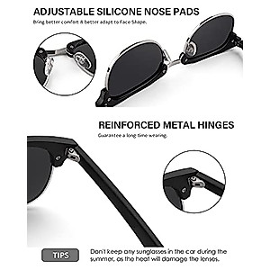 GQUEEN Classic Horn Rimmed Semi Rimless Polarized Sunglasses for Men Women GQO6