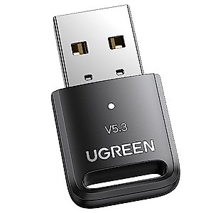UGREEN Bluetooth Adapter for PC, 5.3 Bluetooth Dongle, Plug & Play for Windows 11/10/8.1, Bluetooth Transmitter & Receiver for Keyboard/Mouse/Headphone/Speakers/Printer