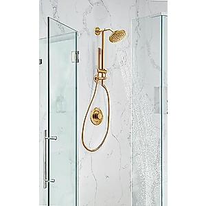 Moen Brushed Gold 7-Inch Single Function Shower Head with Immersion Rainshower Technology, S176BG