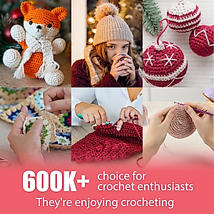 Katech Crochet Hooks Kit with Case, 85-Piece Crochet Hooks Set, Ergonomic Crochet Hook Crochet Needles Weave Yarn Kits DIY Hand Knitting Art Tools for Beginners and Experienced Crochet Lovers