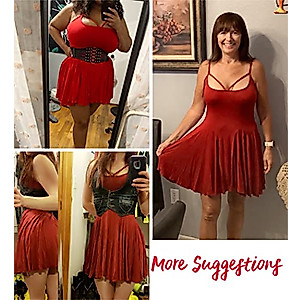 ADOME Sexy Mini Dresses for Women Club Party Dress Ruffle Hem Summer Dresses for Women Bright Red,XL