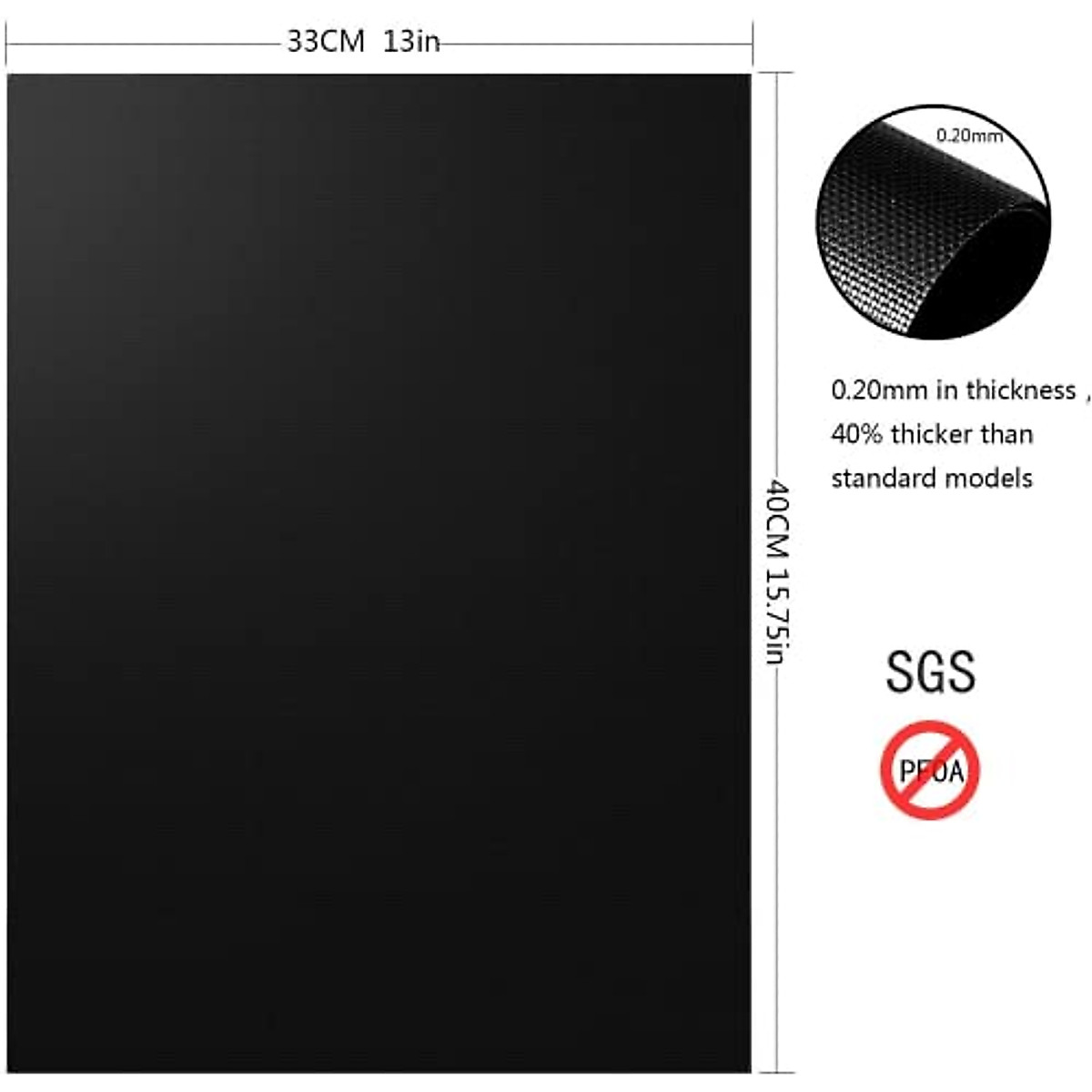 liboyixi Grill Mat Set of 5-Non-Stick BBQ Grill Mats, Reusable, and Easy to Clean - Works on Electric Grill Gas OutdoorCharcoal BBQ，Baking Mats - 15.75 x 13-Inch, Black