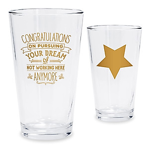 Bad Bananas Going Away Gift For Coworker - 16 oz Beer Pint Glass - Congratulations on Pursuing Your Dream - Coworker Leaving Gifts for Boss, Colleagues, and Friends