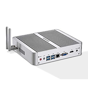 KINGDEL Mini Desktop Computer, Fanless, i5 8th Gen. 4 Cores CPU, 16GB DDR4 RAM, 500GB NVMe SSD, 4K: 4096x2304, HD Port, LAN, VGA, 4xUSB 3.0